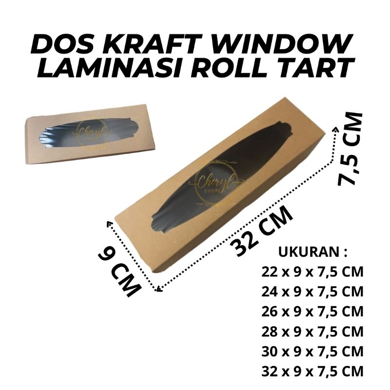 Jual (1 PCS) DOS / DUS KUE ROLLTART KRAFT WINDOW LAMINASI TINGGI 7,5 CM ...