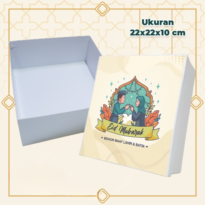 Jual Hard Box Parcel Kue Kering Motif Lebaran Kotak Kue Hampers Idul ...