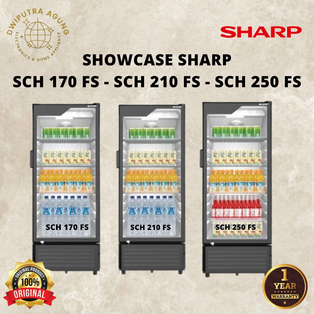 Jual Showcase Sharp SCH170FS / SCH 210 FS / SCH 250 FS / SCH 170 FS / SCH-210FS GARANSI RESMI ...