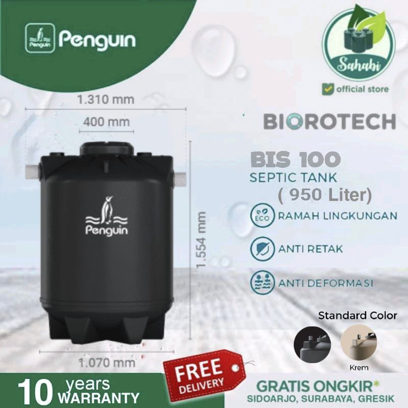 Jual Penguin Septic Tank Biorotech BIS 100 Septic Tank volume 950 Liter ...