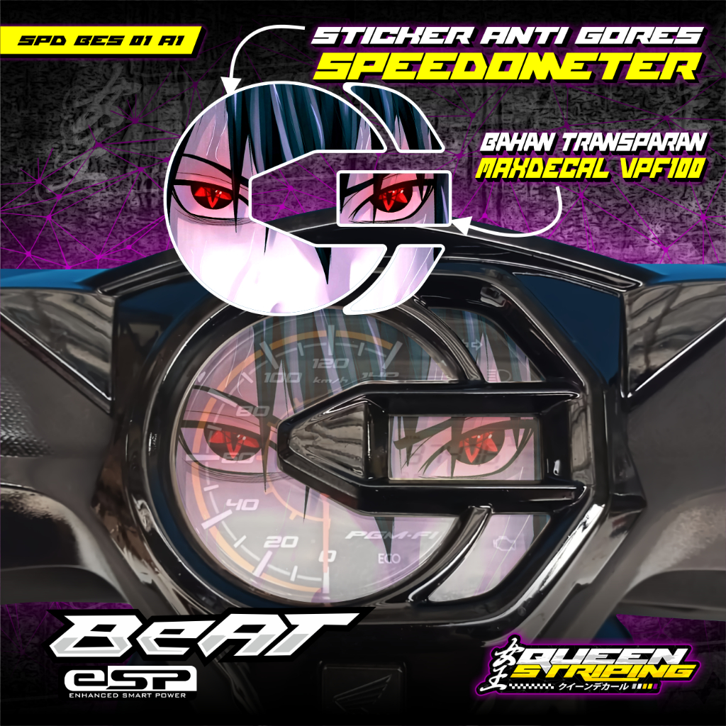Jual Stiker Aksesoris Speedometer Beat ESP 2016-2019 Transparan Anime ...