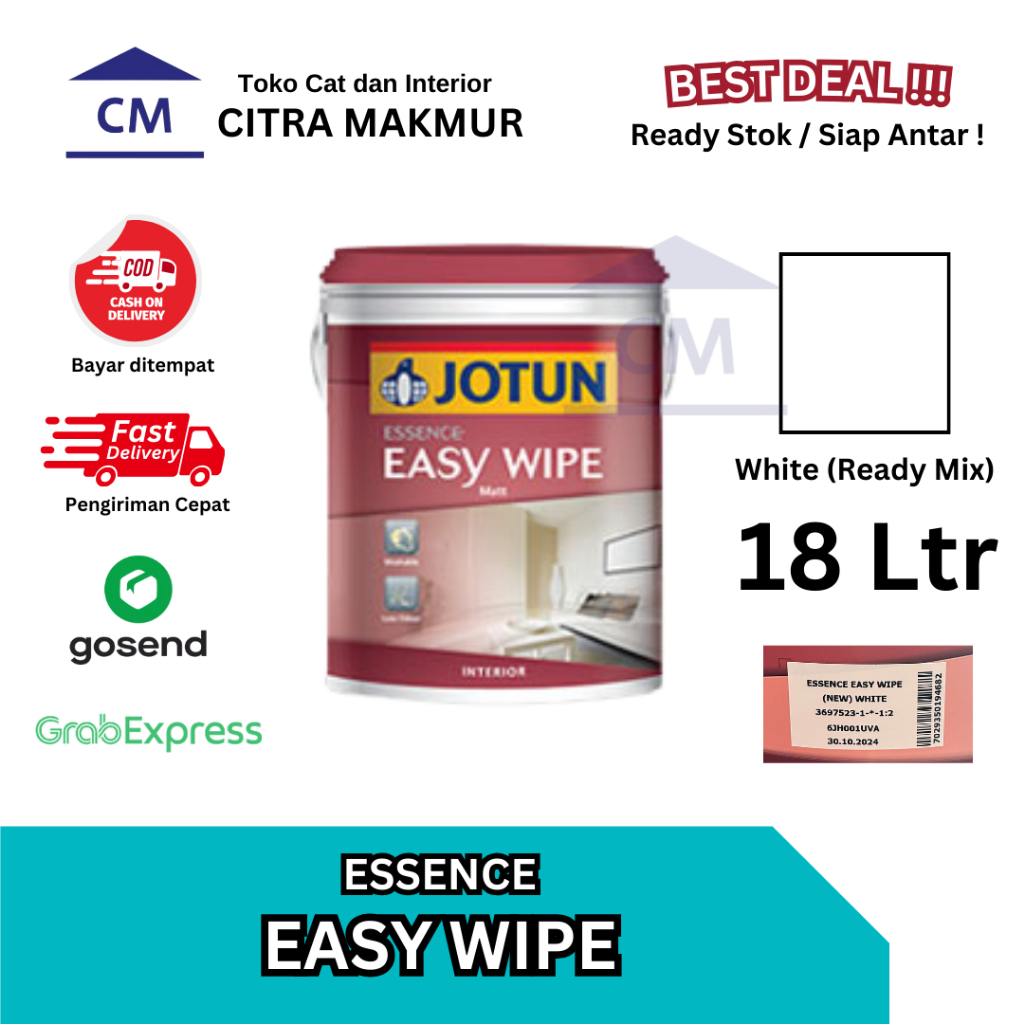 Jual Jotun Essence EASY WIPE New WHITE - 18 Liter (Ready Mix) | Shopee ...