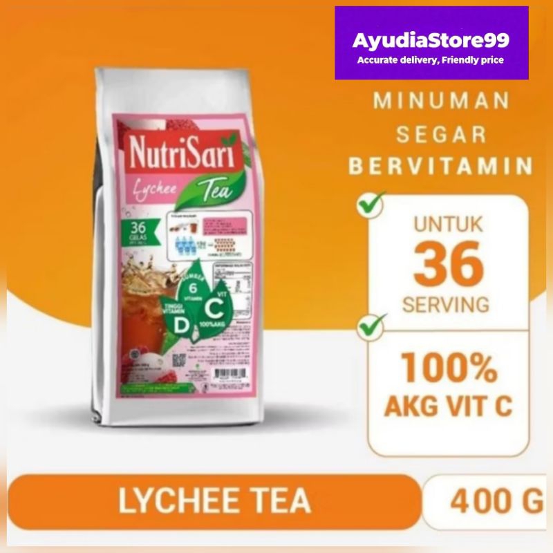 Jual NutriSari Leci Tea REFILL 400gr - Tea Rasa Leci | Shopee Indonesia