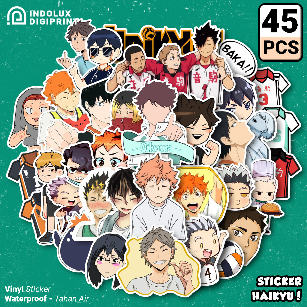 Jual Sticker Haikyu 45 pcs Anime Stiker Pack Hinata Shoyo Vinyl Journal ...