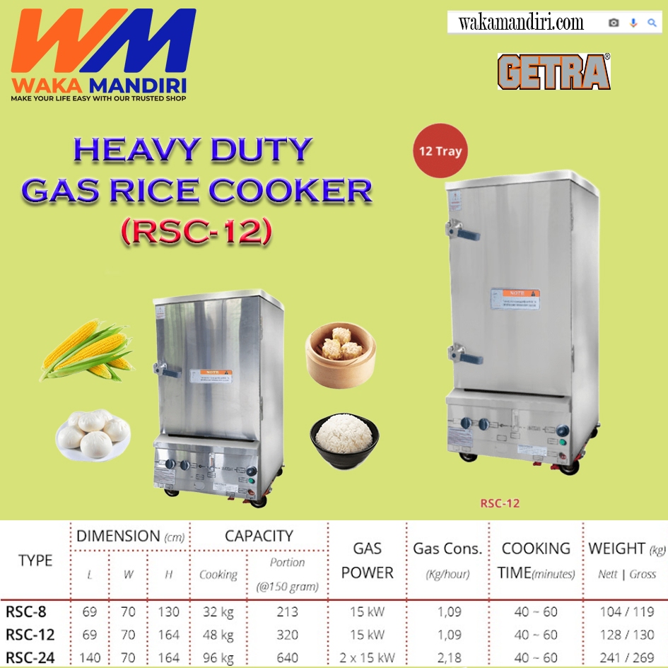 Jual RSC-12 RICE STEAMER GETRA RSC 12 MESIN PENANAK NASI GAS COOKER ORIGINAL | Shopee Indonesia