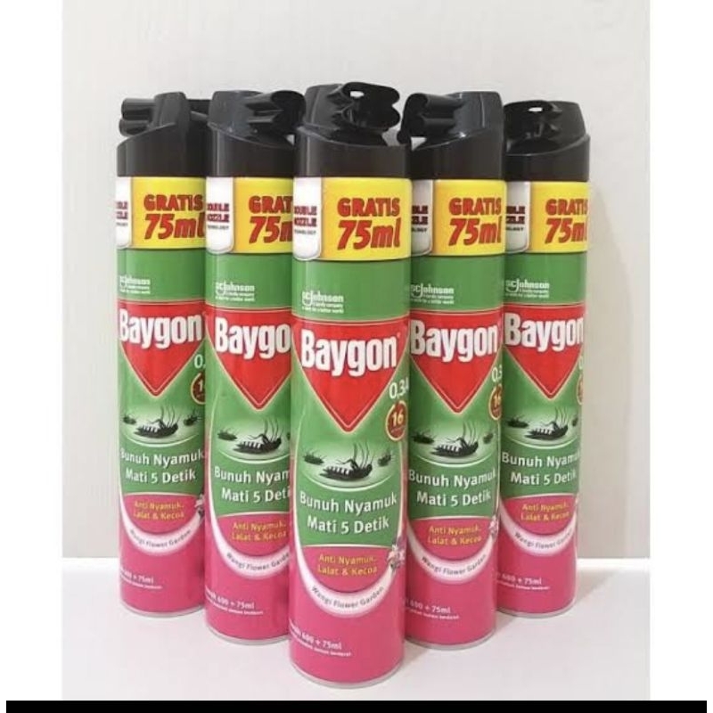 Jual Baygon Aerosol Semprot 600ml Extra 75ml Flower Garden | Shopee ...