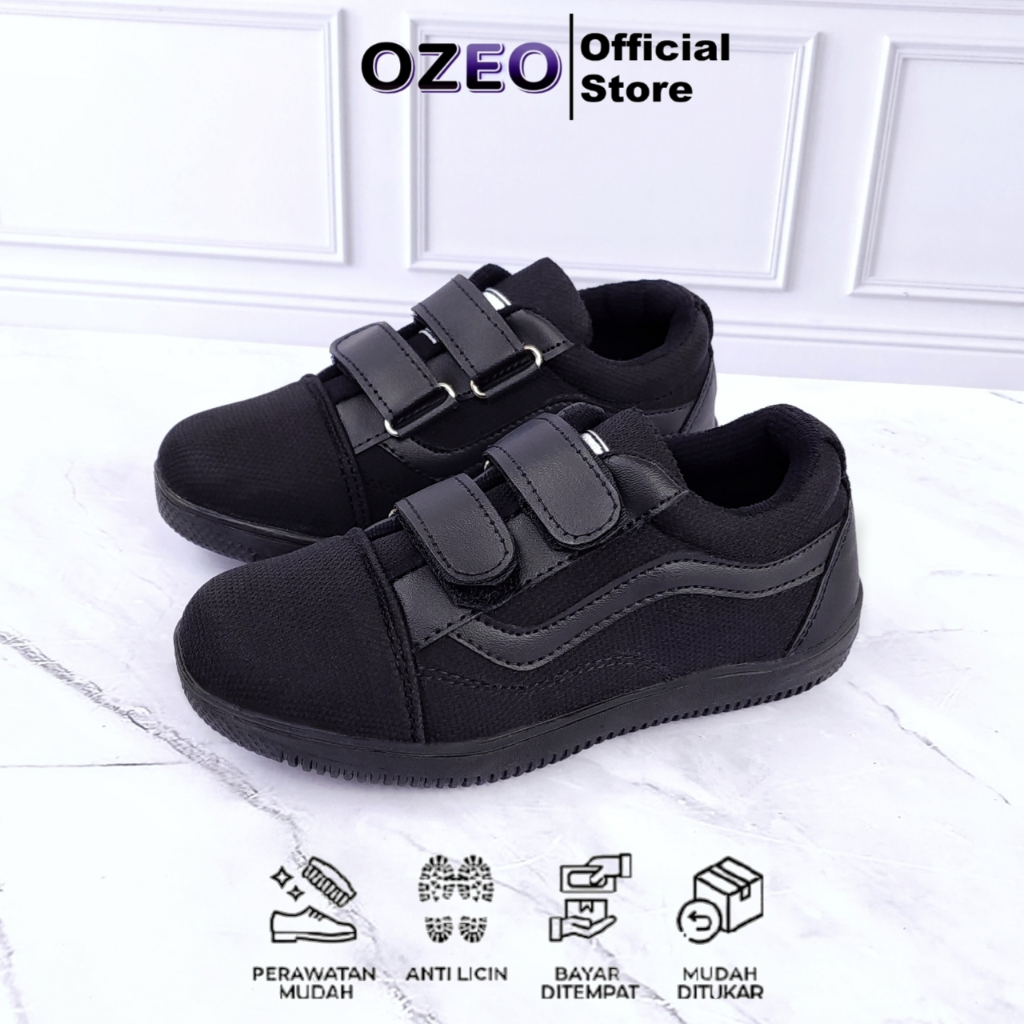 Jual OZEO - Sepatu Sekolah Velcro Anak TK SD SMP Sepatu Perekat anak ...