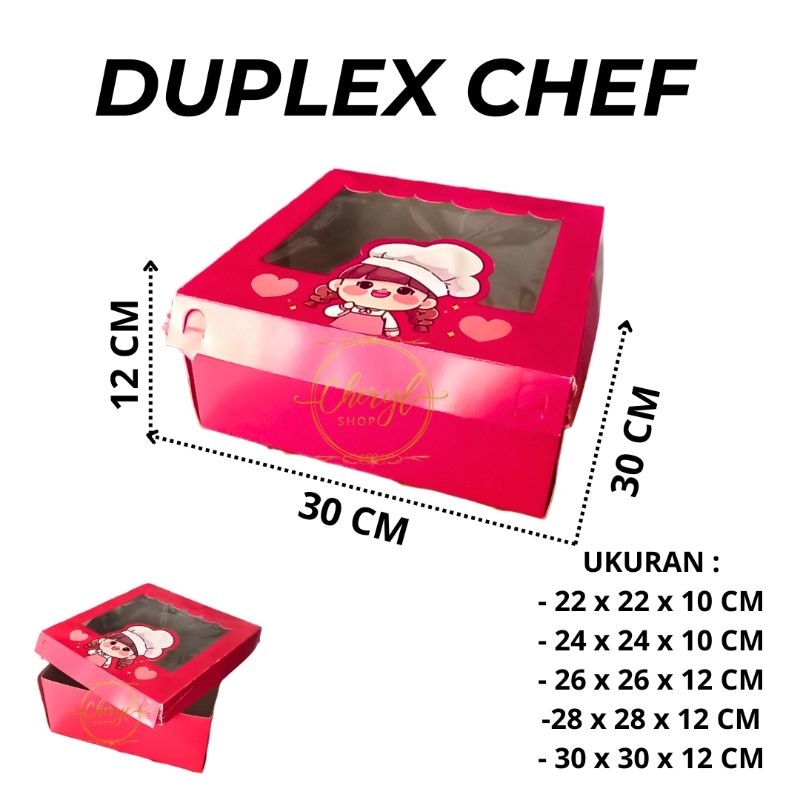 Jual (10 PCS) DOS / DUS KUE IVORY MERAH CHEF WINDOW TINGGI 10 CM & 12 ...