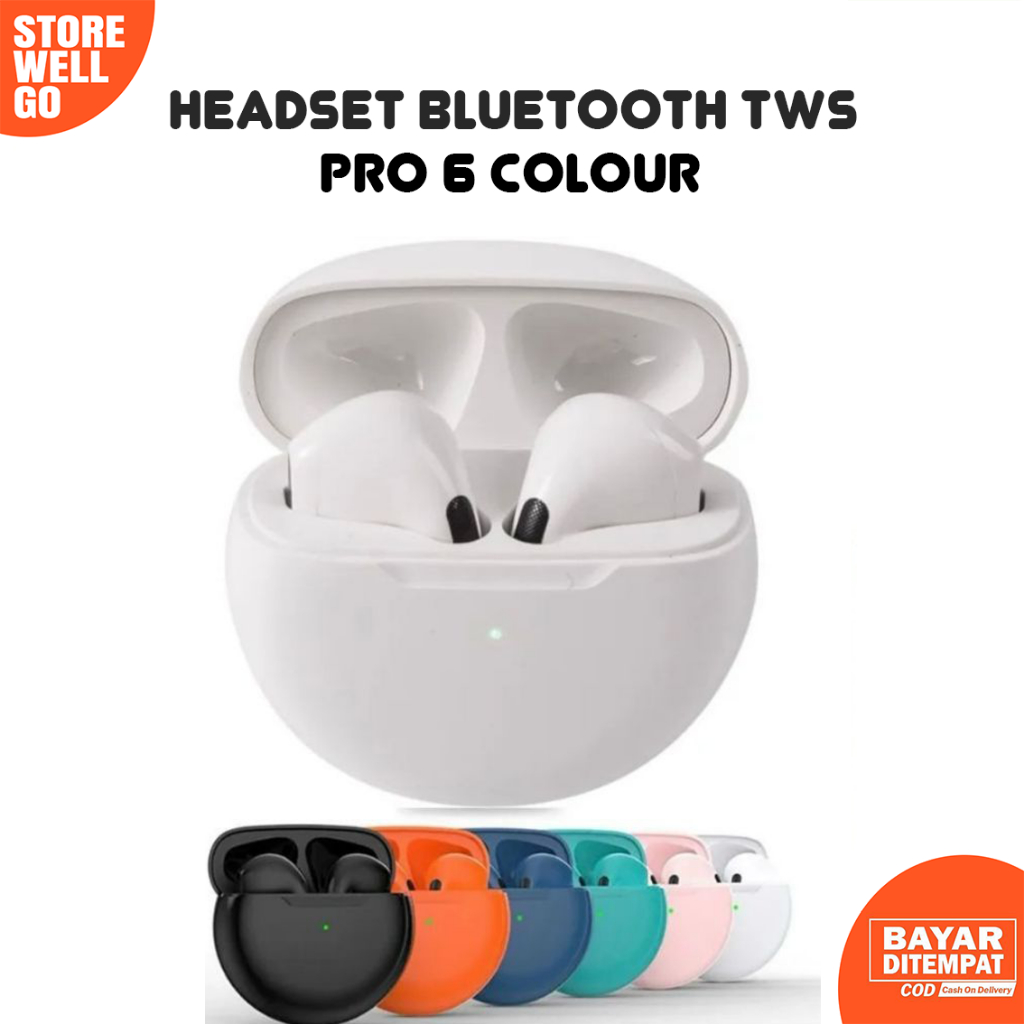 Jual Pro 6 TWS Bluetooth Earphone Android with Mic HiFi Stereo Touch ...