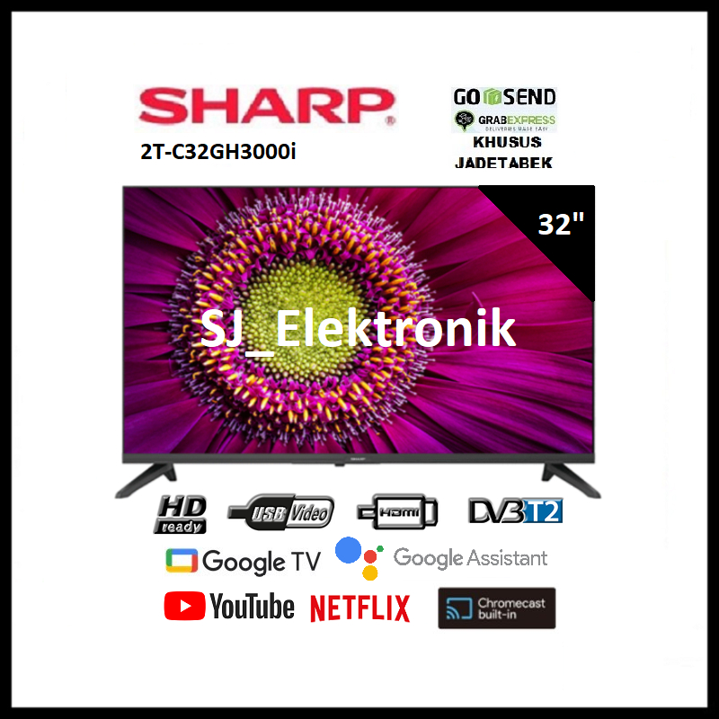Jual Sharp 2T-C32GH3000i / 32GH3000i HD Google TV | LED TV 32 Inch 32GH3000 | Shopee Indonesia