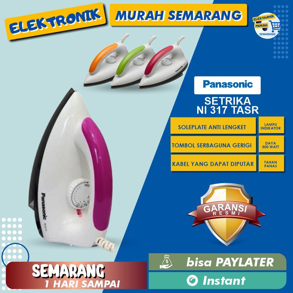 Jual Panasonic Setrika Listrik Anti Lengket NI317 TVSR / Iron 300 Watt ...