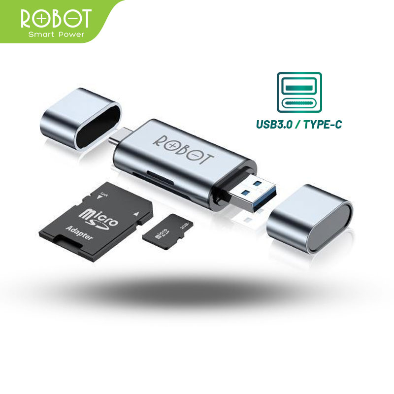 Jual ROBOT Card Reader USB 2 in 1 USB 3.0 Type-C OTG Dual Card Slot/TF ...
