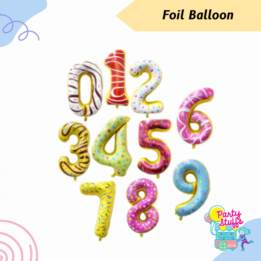 Jual Balon foil Angka 90cm donut | Shopee Indonesia