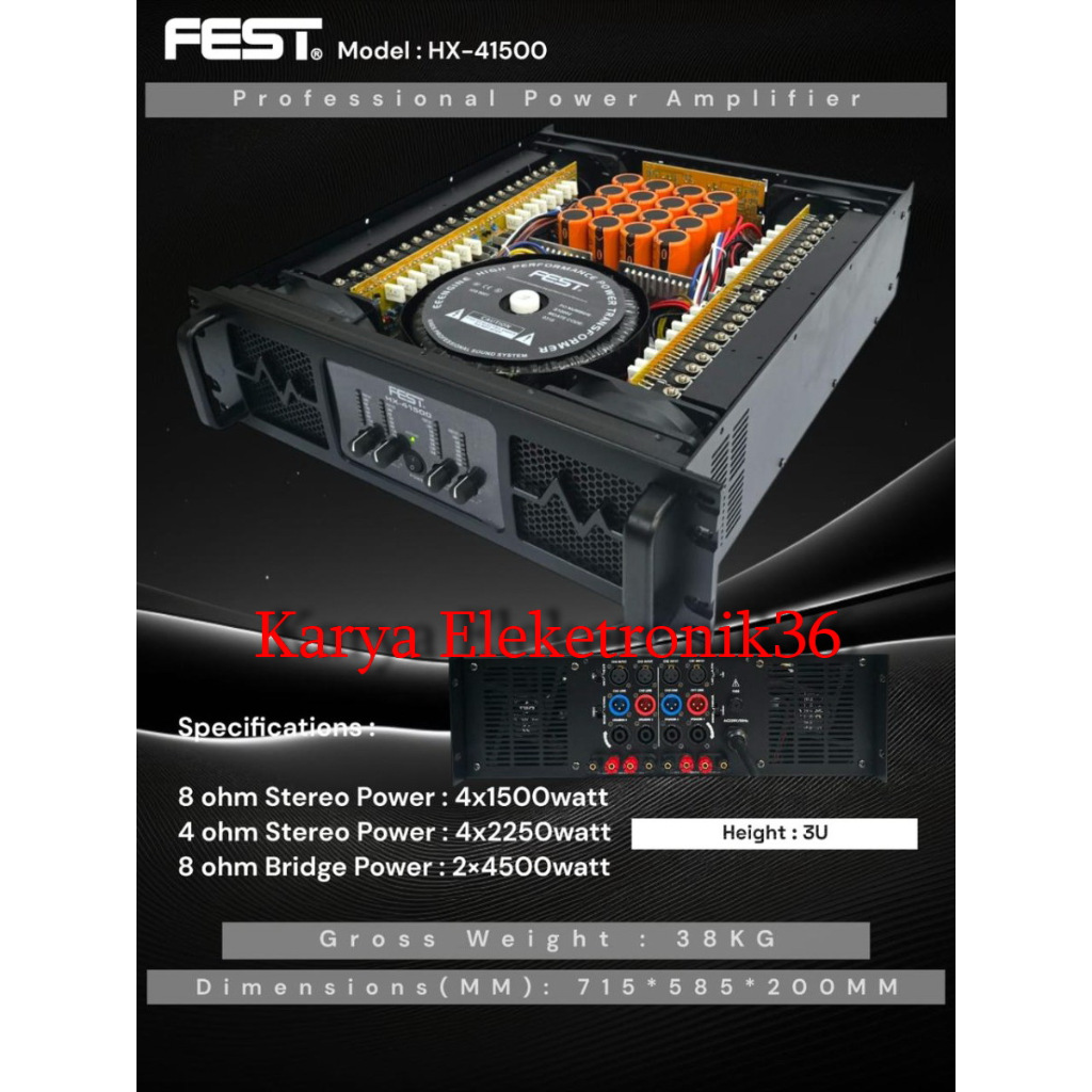 Jual Power Ampli FEST HX41500 Original Product Amplifier Fest HX 41500 4 Channel FEST HX-41500 ...
