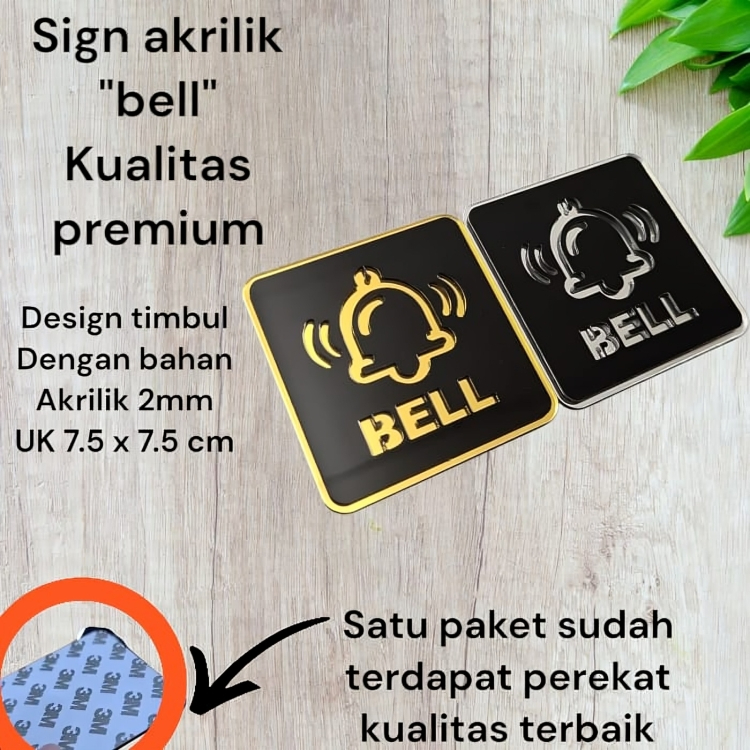 Jual sign akrilik TEKAN BELL PREMIUM sign board papan AKLIRIK 2 LAPIS ...