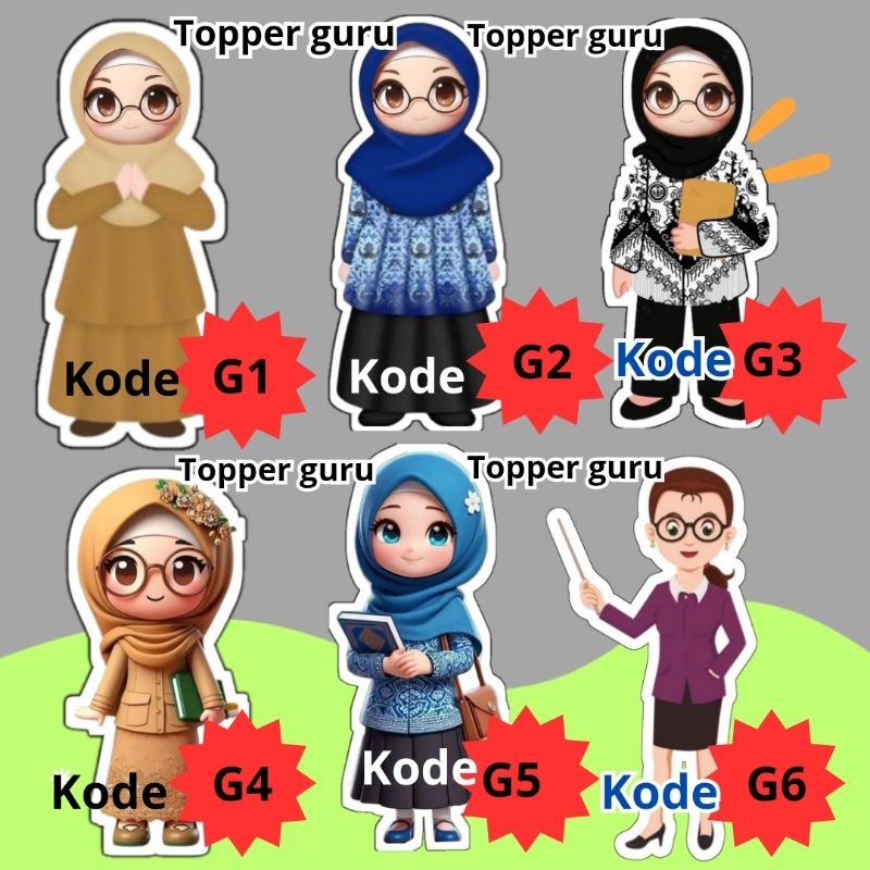 Jual topper guru / gambar guru / guru / animasi guru /cetak hari guru ...
