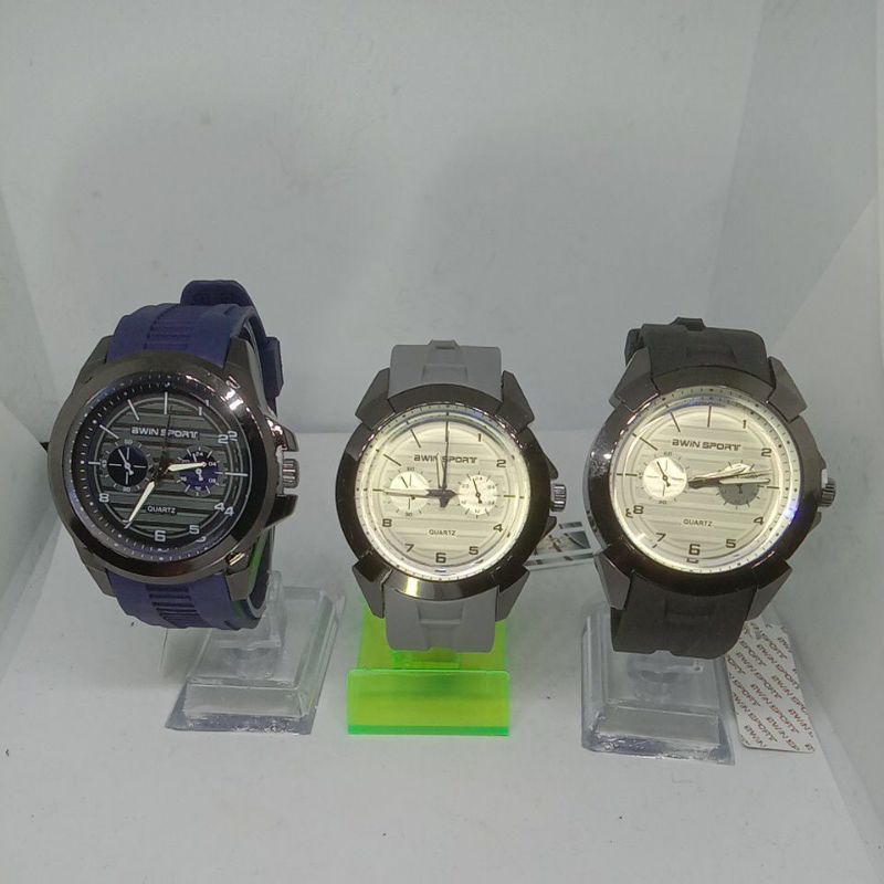 Jual Jam Tangan AWIN SPORT bulat tali karet (Tahan air) | Shopee Indonesia
