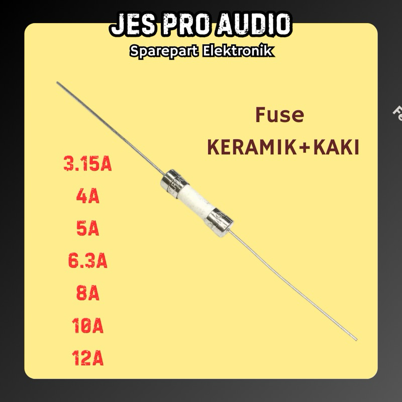Jual FUSE KERAMIK / SIKRING PLUS KAKI 3.15A 4A 5A 6.3A 8A 10A 12A 250V ...