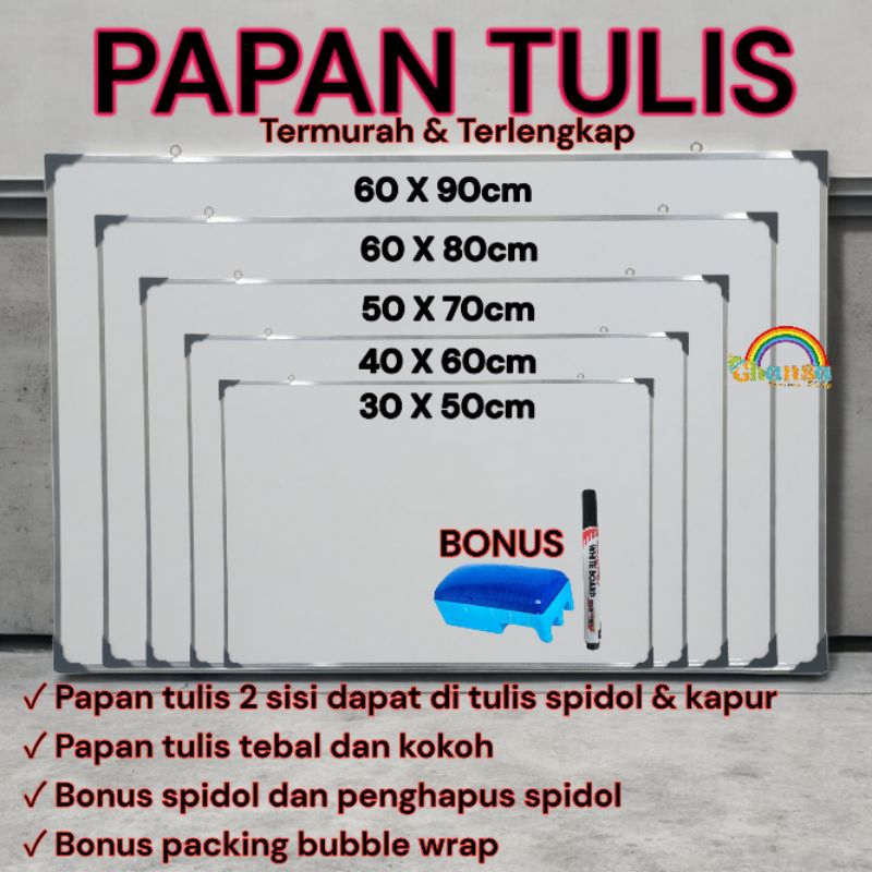 Jual Papan Tulis Anak/Papan Tulis 2 Sisi/Whiteboard Murah/Papan Tulis ...