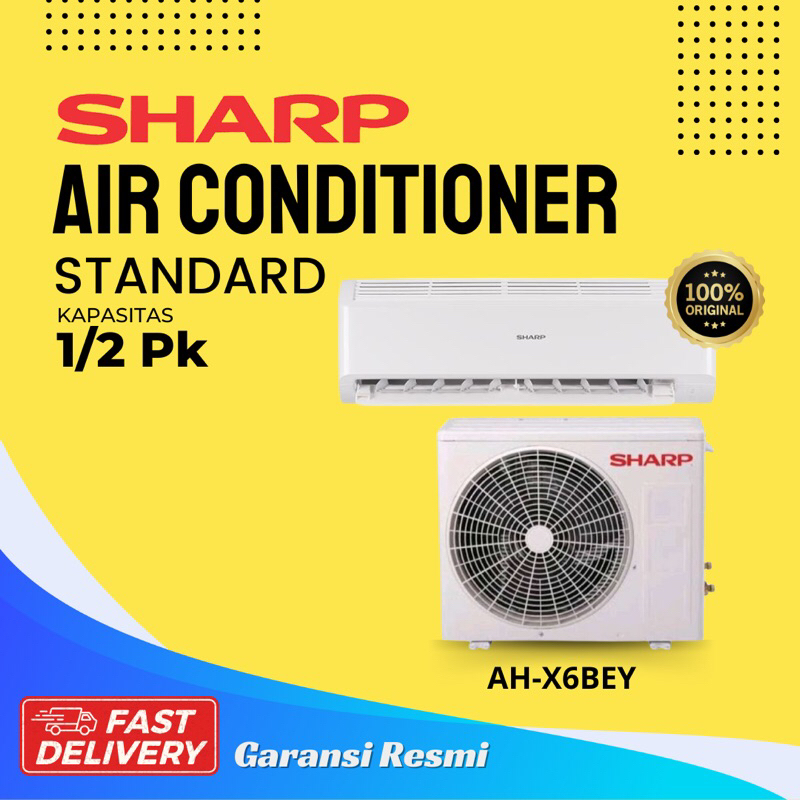 Jual AC SHARP 1/2 Pk AH-X6BEY / PENDINGIN RUANGAN SHARP AH-X6BEY / Unit Only | Shopee Indonesia