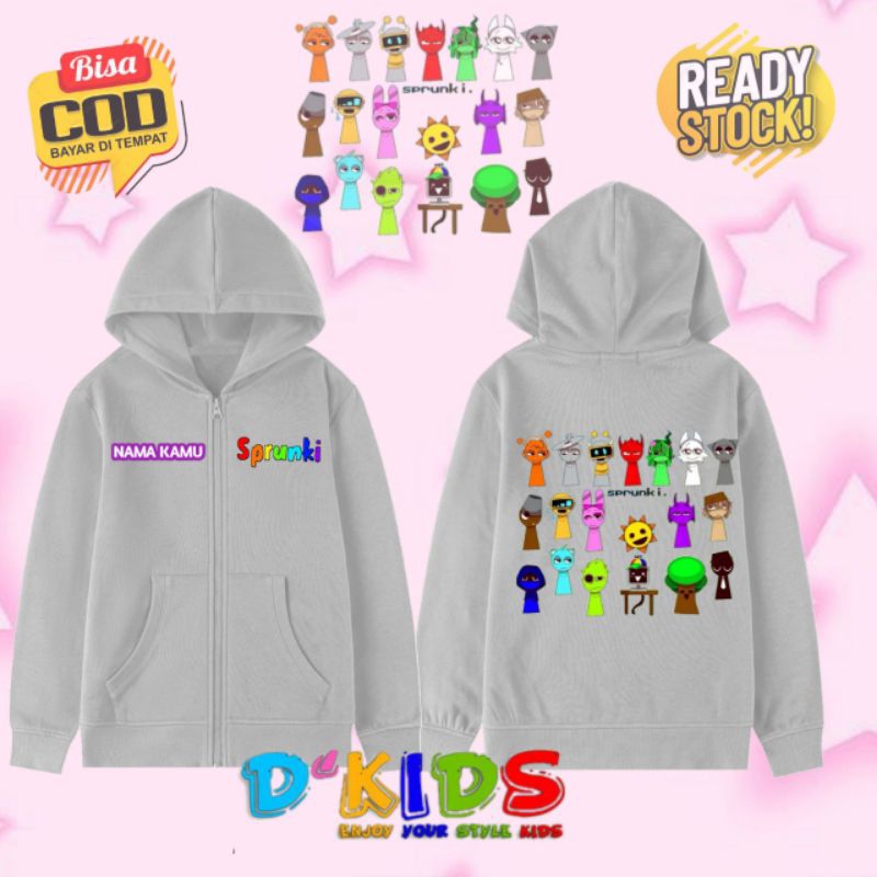 Jual Jaket Zipper Resleting Anak Sprunki Incredibok Karakter - Hoodie ...