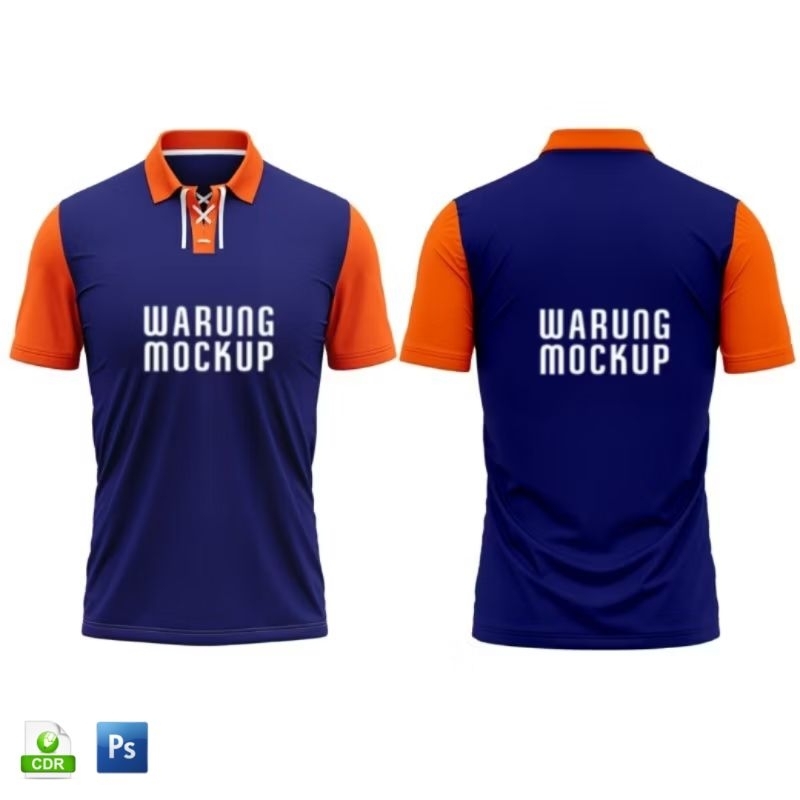 Jual Mockup Jersey Kerah Tali Realistic | Smart Editable Jersey Front & Back | Shopee Indonesia