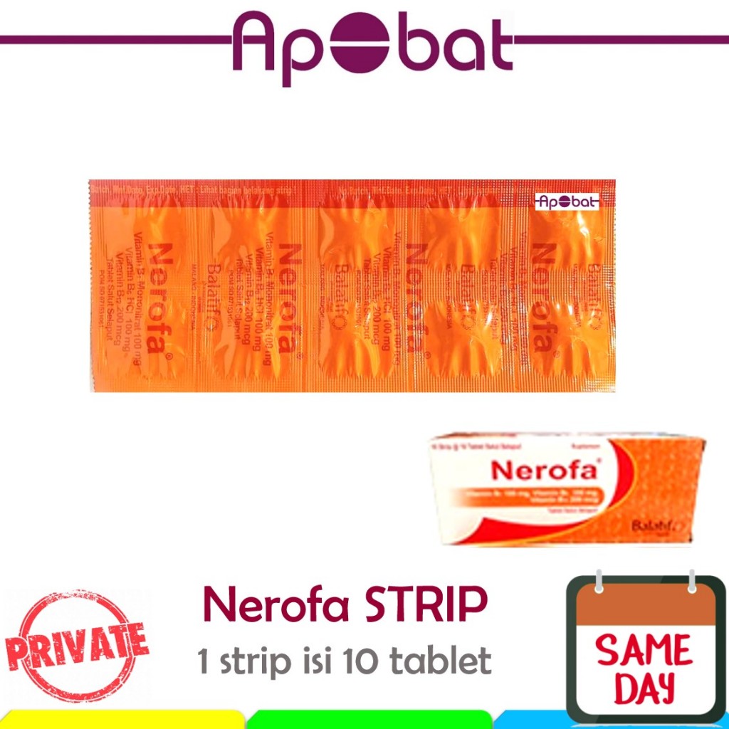 Jual - Apobat - STRIP NEROFA Vitamin B Kompleks B1 B6 B12 Nerova ...