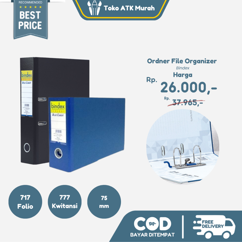 Jual TERMURAH ODNER BINDEX 717 FOLIO / 777 KWITANSI ORDNER FILE KEEPER ...
