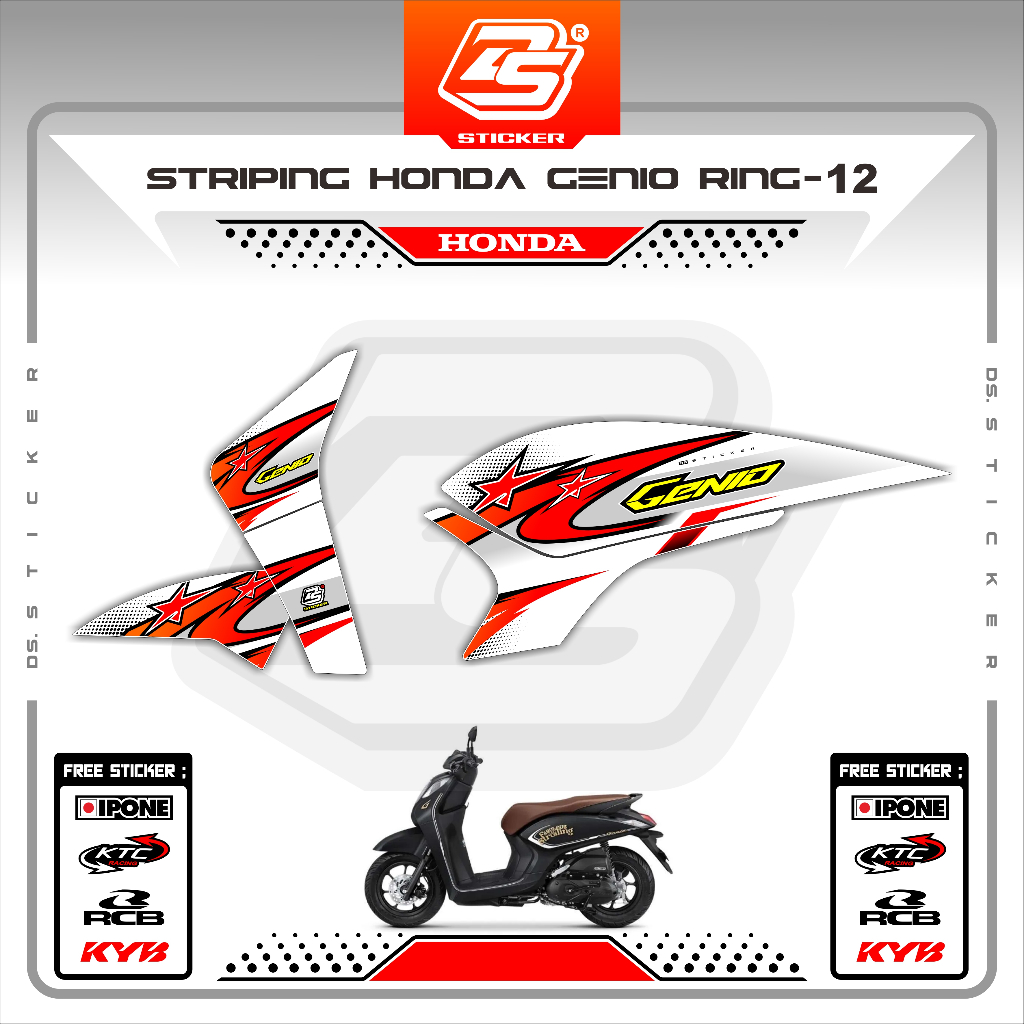 Jual Stiker Striping Motor Honda Genio Sticker List Variasi Simpel ...