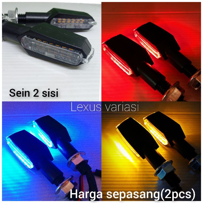 Jual Lampu sein mini LED 2 sisi sen zxd-01 sen motor universal | Shopee ...