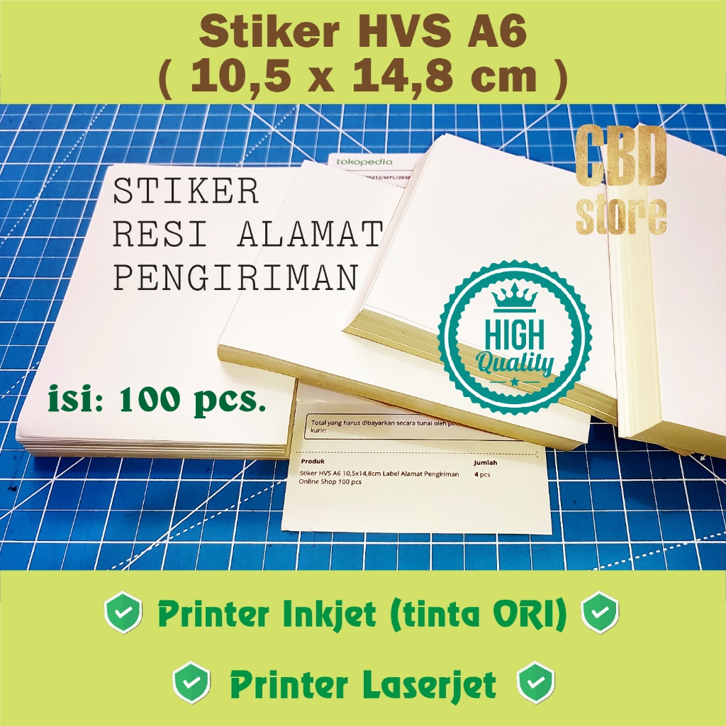 Jual Stiker HVS A6 100 lembar Label Alamat Pengiriman Online Shop ...