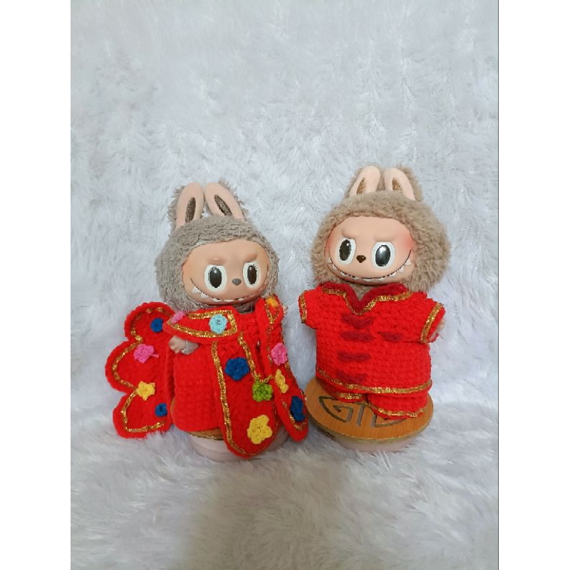 Jual Labubu outfit 17CM V1 & V2 [Ready] Cheongsam CNY Baju labubu imlek ...