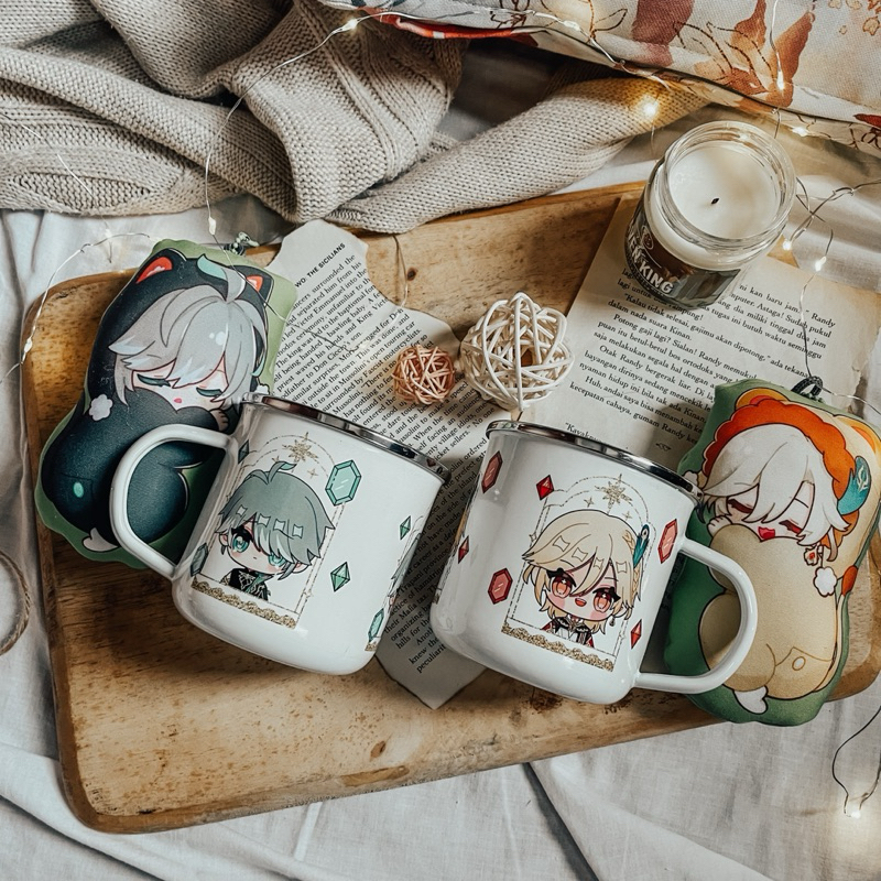 Jual Fanmerch Genshin Impact Alhaitham & Kaveh Chibi Enamel Mug 3 ...