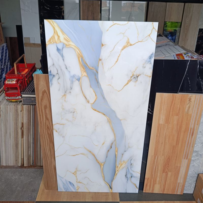 Jual Granit lantai 60x120 motip marmer blue home | Shopee Indonesia