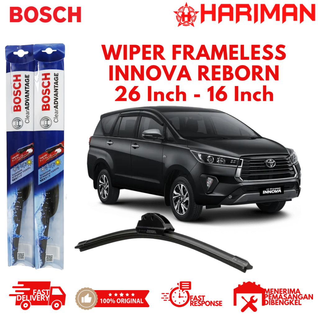 Jual Wiper Mobil Frameless Sepasang (2pcs) Bosch Clear Advantage INNOVA REBORN Ukuran 26" & 16 ...