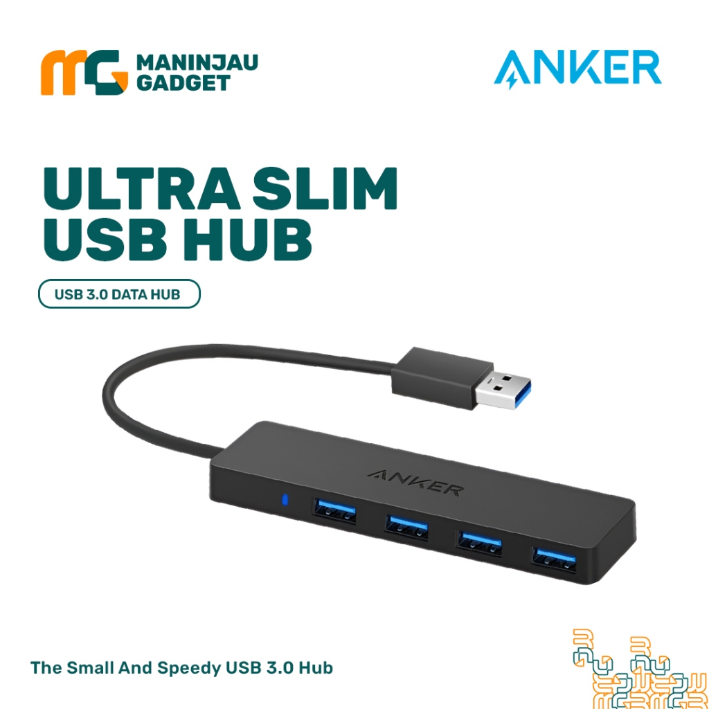 Jual ANKER 4-Port Ultra-Slim USB 3.0 Hub -A7516 | Shopee Indonesia
