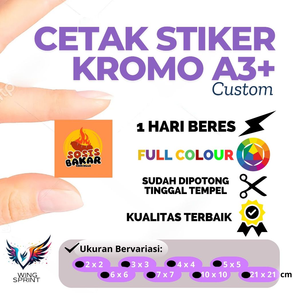 Jual Cetak Sticker Label Kemasan Produk Cromo/Vinyl | Sticker Thank You ...