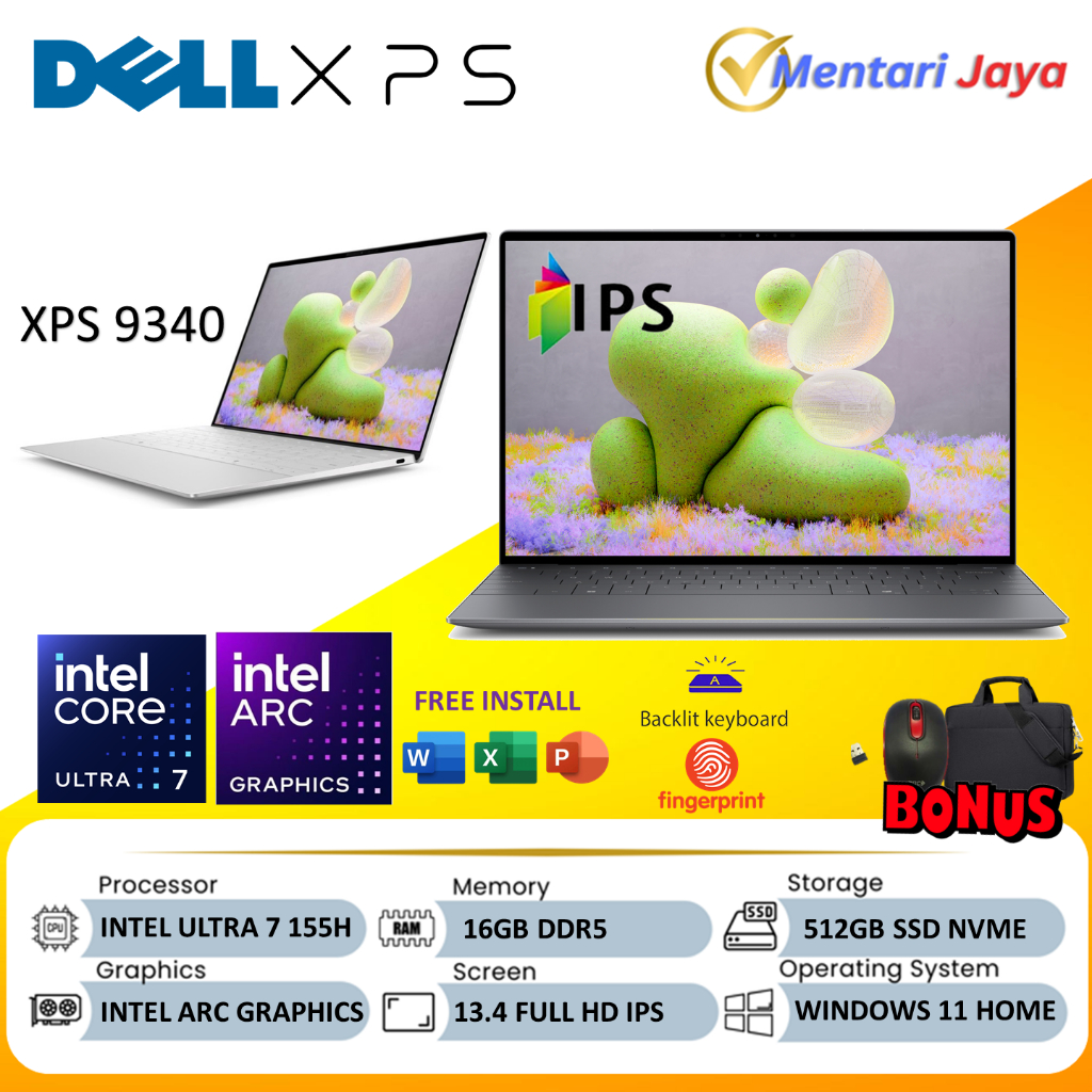 Jual DELL XPS 13 9340 Intel Ultra 7 155H 16gb 512gb Ssd 13.4 IPS Win11 ...