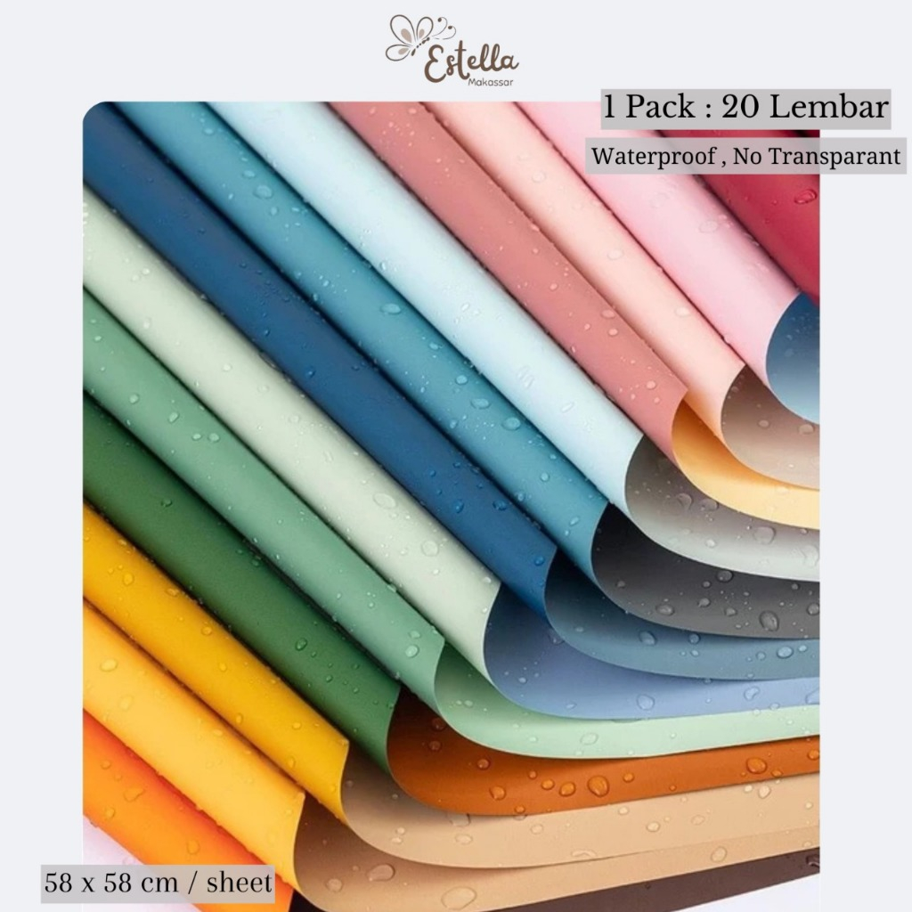 Jual [ 20 Lembar ] Kertas Bucket Cellophane 2 Warna Bicolor Pastel ...