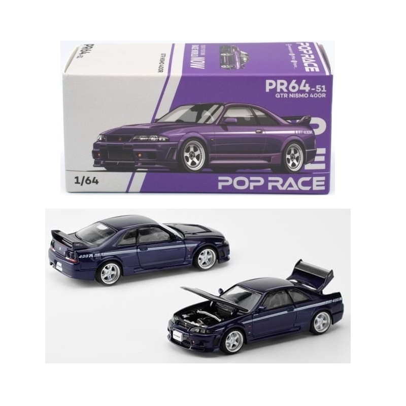 Jual Diecast Nissan GT-R R33 Nismo 400R Purple 1:64 by Pop Race ...