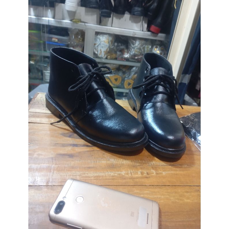 Jual sepatu PDH model tali warna hitam doff model Tali untuk Taruna dan ...