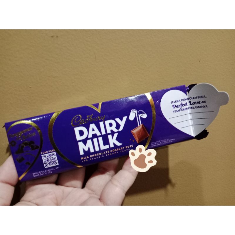 Jual Cadbury Dairy Milk Chocolate Cokelat Susu 62gr edisi Valentine Day ...
