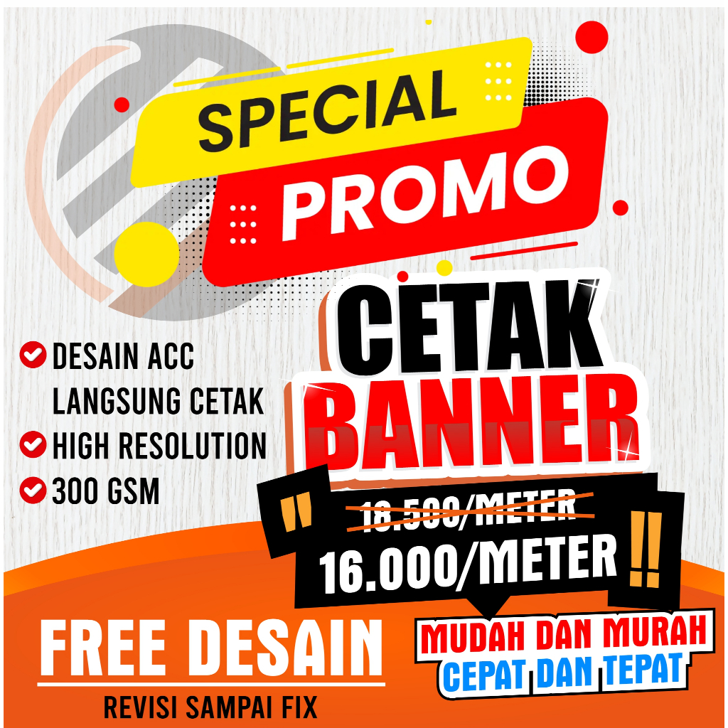 Jual BANNER/SPANDUK MURAH [[DESAIN GRATIS]] 280 GSM | Shopee Indonesia