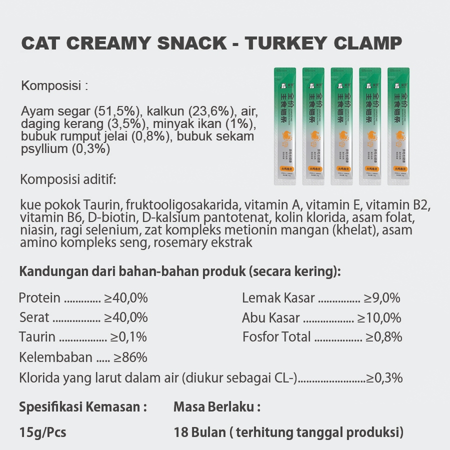 Jual SNACK KUCING-CAT CREAMY SNACK-TURKEY SCALLOP-15GR | Shopee Indonesia