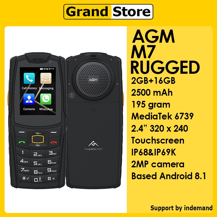 Jual AGM M7 4G Rugged phone 2GB/16GB 2500mAh 2MP camera MediaTek MT6739 2.4" Touchscreen Android ...