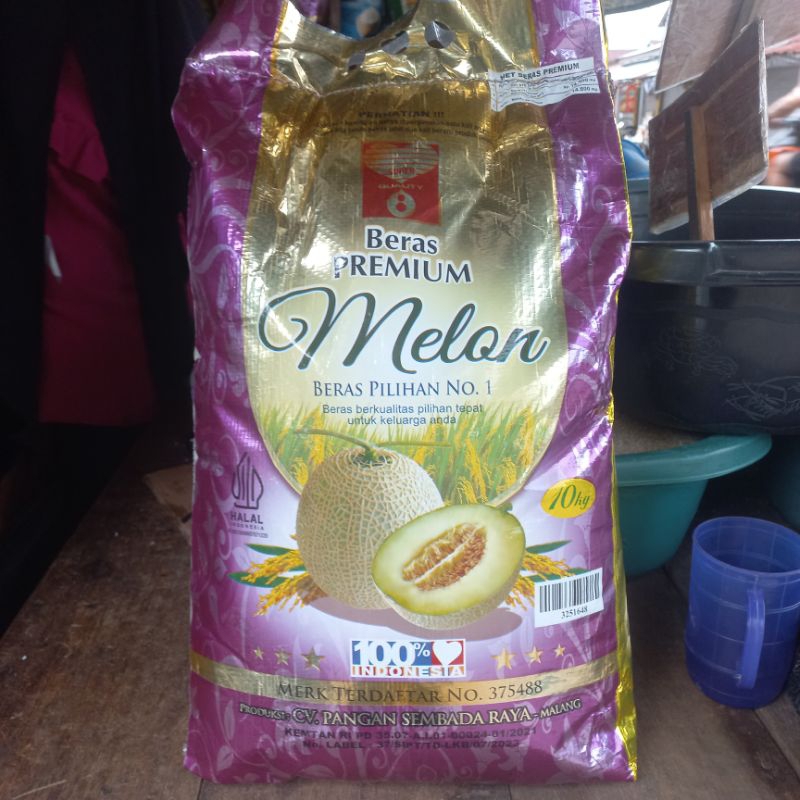 Jual Beras Premium Melan Pilihan No. 1 10KG | Beras kemasan pulen wangi ...