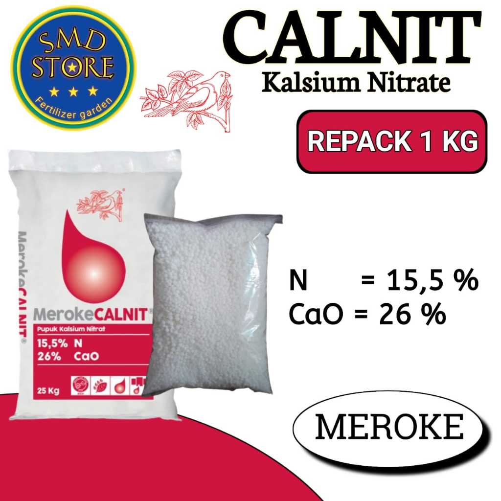 Jual Pupuk meroke CALNIT kalsium nitrat 1 kg kemasan REPACK termurah ...