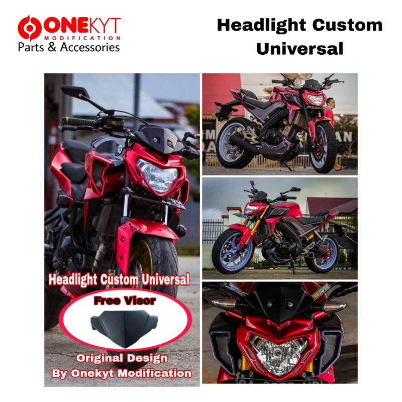 Jual Headlamp Custom Universal MT125 Vixion Byson GSX CB150R | Shopee ...