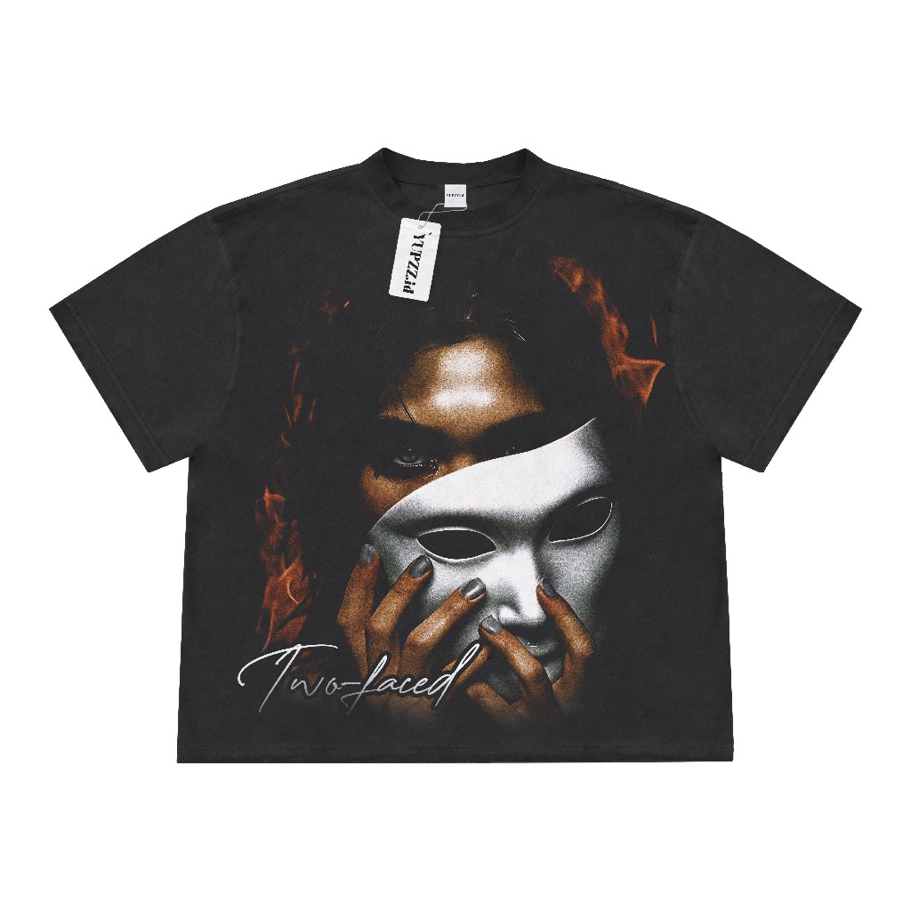 Jual Baju Kaos Boxy Oversize T-shirt Two Face Black Pria Dan Wanita ...