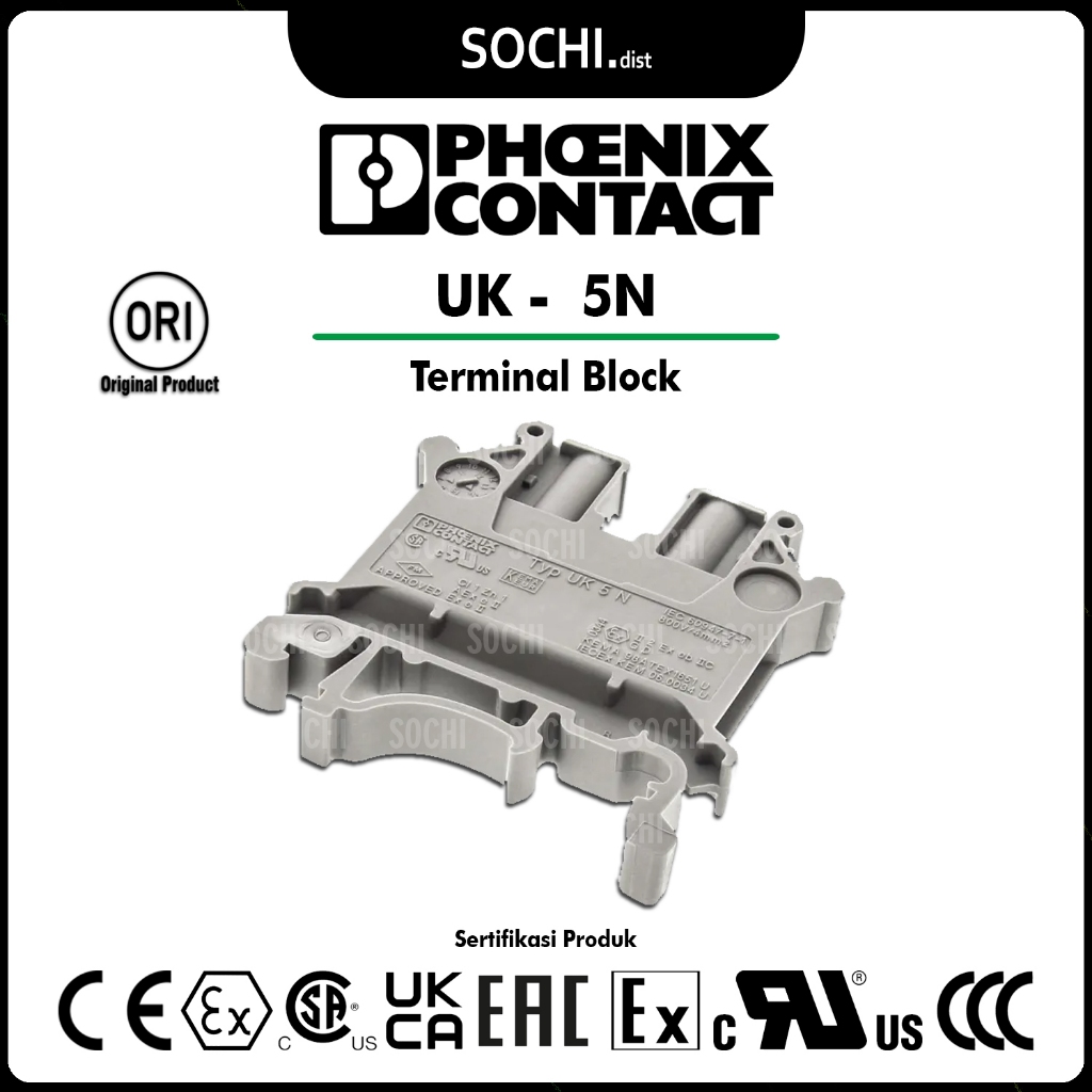 Jual 3004362 - UK5N Warna Abu - PHOENIX CONTACT Original - Feed Through Terminal Block | Shopee ...